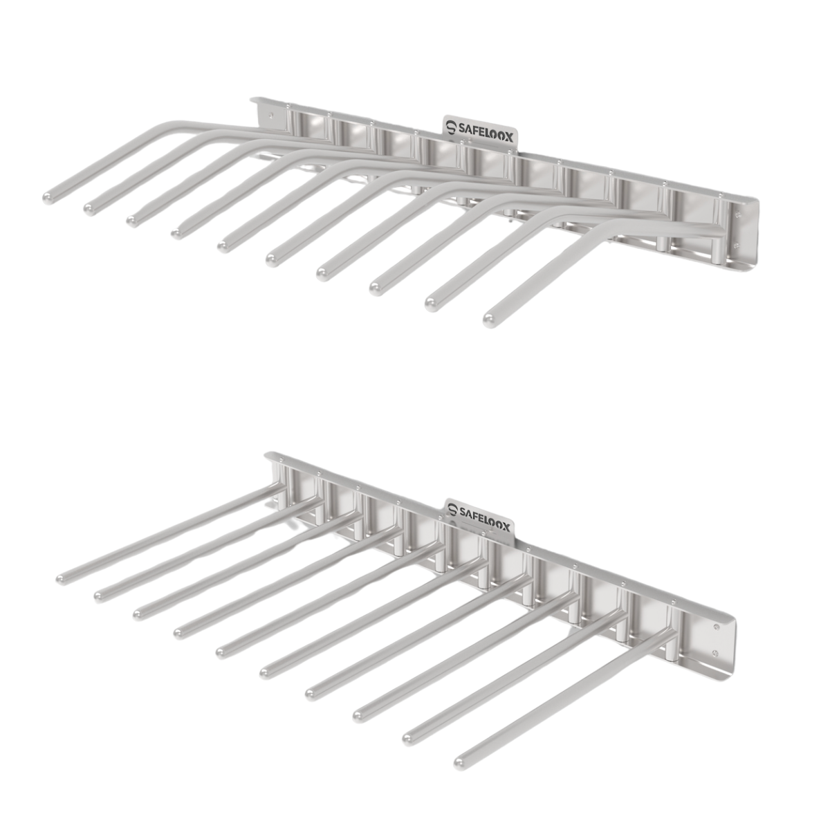 Buy Stainless Steel Wall-Mounted Swivel Apron Rack for 10 Tops & Skirts ...