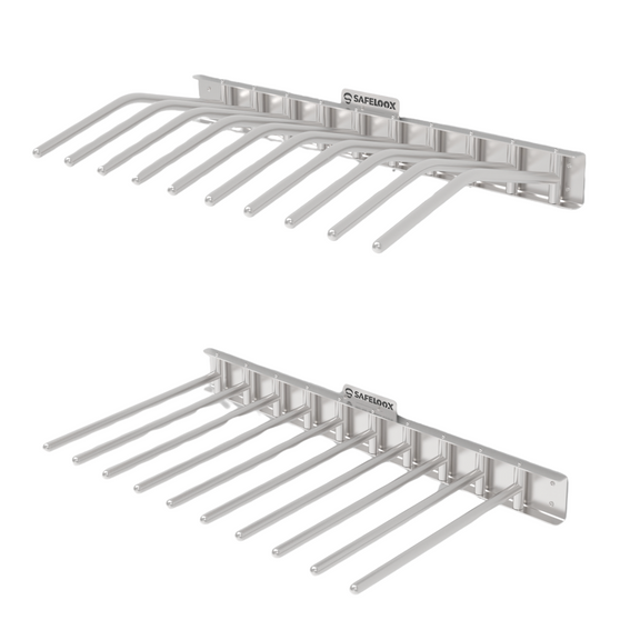 Buy Stainless Steel Wall-Mounted Swivel Apron Rack for 10 Tops & Skirts ...